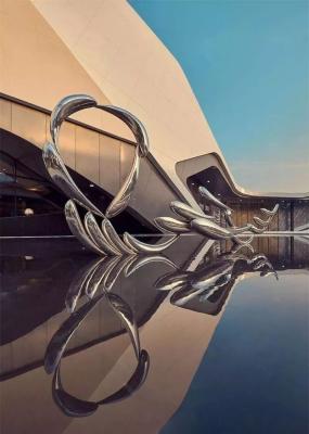 China Steel 316 Metal Water Fountain Sculpture Mirror Large Abstract Metal Sculpture for sale