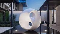 China Mirror Metal Water Fountain Sculpture Pool Waterscape Stainless Steel Abstract Sculpture for sale