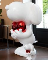 China Snoopy Cartoon Character Sculptures Surface Brushed Dog Garden Statues Ornaments for sale