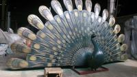 China Abstract Wrought Bronze Animal Statues Copper Peacock Contemporary Outdoor Statues for sale