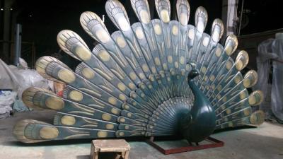 China Abstract Wrought Bronze Animal Statues Copper Peacock Contemporary Outdoor Statues for sale