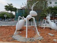 China White Ant Metal Animal Sculptures Square Contemporary Garden Ornaments for sale