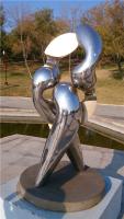China Matte Mirror Outdoor Abstract Sculpture Silver Metal Animal Ornaments Interior Decoration for sale