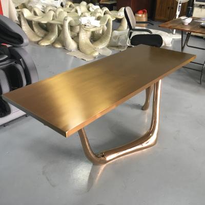 China Abstract Table Sculptures Contemporary Metal Garden Statues Ornaments Plating Gold for sale