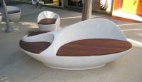 China Chemical Do Color Resin Yard Statues , Leisure Chair White Garden Ornaments for sale