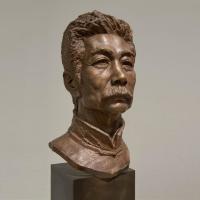 China Hand Forged Bronze Statue Sculpture ,  Surface Brushed Self Portrait Sculpture for sale