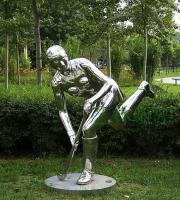 China Gray Iron Rodin Portrait Sculpture , 304 Stainless Steel Sculpture Human Figure for sale
