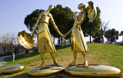 China Celebrity Portrait Metal Human Sculpture , Hand Forged Abstract Human Sculpture for sale