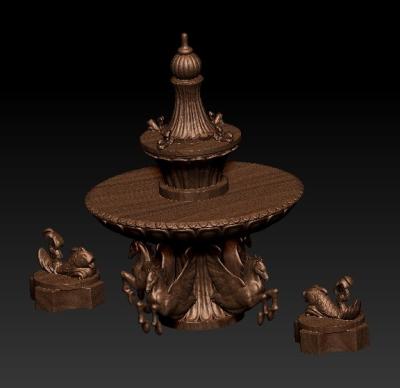 China Custom Metal Water Fountain Sculpture Sprinkler Pool Cast Bronze Sculpture for sale