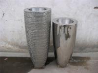 China Bulk Large Metal Flower Pot Stainless Steel Brass Flower Pot Handicraft Works for sale