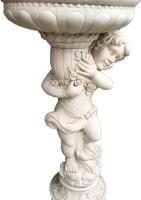 China White Resin Fairy Garden Ornaments , European Style Cast Iron Flower Pots for sale