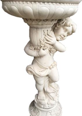 China White Resin Fairy Garden Ornaments , European Style Cast Iron Flower Pots for sale