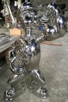 China Customize 316 Cartoon Character Sculptures Surface Brushed Metal Art Garden Sculptures for sale