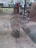 China Custom Abstract Wire Sculpture , Movement Metal Art Sculpture Interior Decoration Gifts for sale