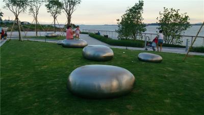 China Stone Metal Outdoor Sculpture Abstract , Surface Brushed Mirrored Garden Sculpture Decoration for sale
