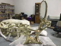 China Stainless steel sculptural table with abstract style dresser interior decoration for sale