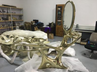 China Stainless steel sculptural table with abstract style dresser interior decoration for sale