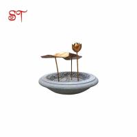 China Outdoor Lotus flower Lotus leaf modern garden plant sculptures copper metal sculpture for sale