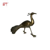 China Factory Custom Bronze Peacock Statue peafowl Figurine Sculpture Indoor Peahen Anima Ornaments Brass Decoration for sale
