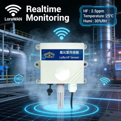 China LoRaWAN Hydrogen Fluoride Temperature and Humidity Sensor | Semiconductor/Photovoltaic/Chemical Safety Monitoring for sale
