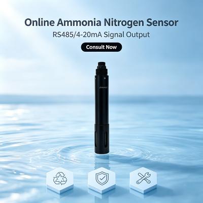 China RS485 Ammonia Nitrogen Detector 0-1000mg/L, with Temperature Compensation IP68 Integrated Temperature Transmitter for sale
