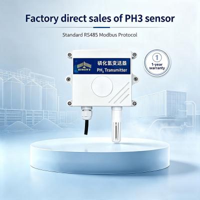 China RS485 PH3 Temperature and Humidity Gas Sensor 3-in-1 0-1000ppm ModBus RTU Industrial Gas Detector for sale