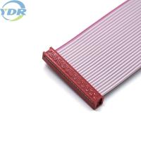 China IDC 2.54mm Pitch Red 20Pin Customized Flat Cable UL2651 28AWG PVC Copper Material for sale