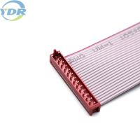China IDC 2.54mm Pitch Red 20Pin Customized Flat Cable UL2651 28AWG PVC Copper Material for sale