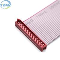 China IDC 2.54mm Pitch Red 20Pin Customized Flat Cable UL2651 28AWG PVC Copper Material for sale