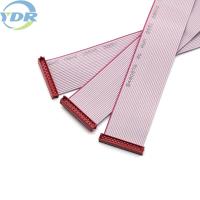 China IDC 2.54mm Pitch Red 20Pin Customized Flat Cable UL2651 28AWG PVC Copper Material for sale