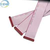 China IDC 2.54mm Pitch Red 20Pin Customized Flat Cable UL2651 28AWG PVC Copper Material for sale