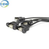 China Electrical Usb Panel Mount Cables 22AWG 400mm Female Connector for sale