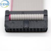 China Double Row 120mm IDC Flat Cable , UL2651 28AWG Grey Ribbon Cable for sale