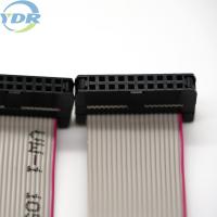China Double Row 120mm IDC Flat Cable , UL2651 28AWG Grey Ribbon Cable for sale