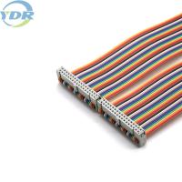 China IDC 2.54 Pitch 34 Pin Flat Cable Rainbow Color UL2651 28AWG for sale