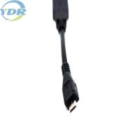 China USB A To Micro USB Charging Data Cable 10cm UL2725 24AWG Black Color for sale