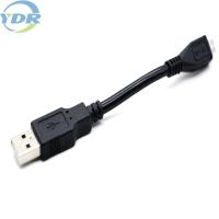 China USB A To Micro USB Charging Data Cable 10cm UL2725 24AWG Black Color for sale