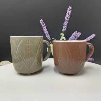 China Handmade Pottery Tea Cup Pottery   Coffee Mug 300ml Ceramic Coffee Mugs for sale