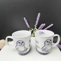 China Custom 12oz Porcelain Ceramic Coffee Mug Stoneware Tea Cup with Handle LFGB Certified for sale
