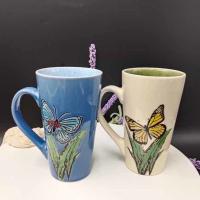 China 13oz Glazed Stoneware Coffee Mug with Twill Relief Design for Daily Use for sale