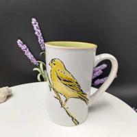 China 13oz Glazed Stoneware Coffee Mug with Twill Relief Design for Daily Use for sale