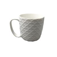 China Honeycomb Point Height 9cm White Ceramic Mugs With FDA Certificate for sale