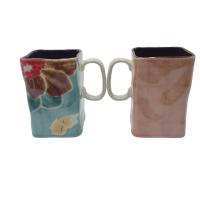 China 250ml Retro Light Luxury Embossed Ceramic Drinking Mugs for sale