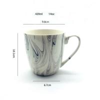China LFGB Certified 14oz Marble Coffee Tumbler New Bone China Office Sustainable for sale