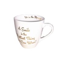 China 500ml New Bone China Coffee Mug with Gold Plated Design FDA LFGB Certified for sale