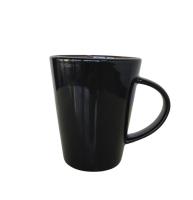 China Microwave Safe Lightweight 16OZ Custom Ceramic Mugs Black Smooth Surface for sale