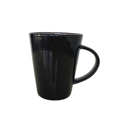 China Microwave Safe Lightweight 16OZ Custom Ceramic Mugs Black Smooth Surface for sale