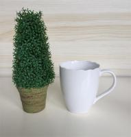 China Lightweight Microwavable 14oz White Ceramic Mugs , 400ml Fine Bone China Mugs for sale