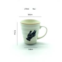 China White Cartoon 9Oz Ceramic Coffee Mugs With Handgrip Dishwasher Safe for sale