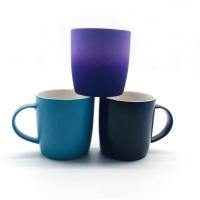 China Modern Colorful 300ml Ceramic Latte Mugs , 10oz Latte Mug Ceramic for sale